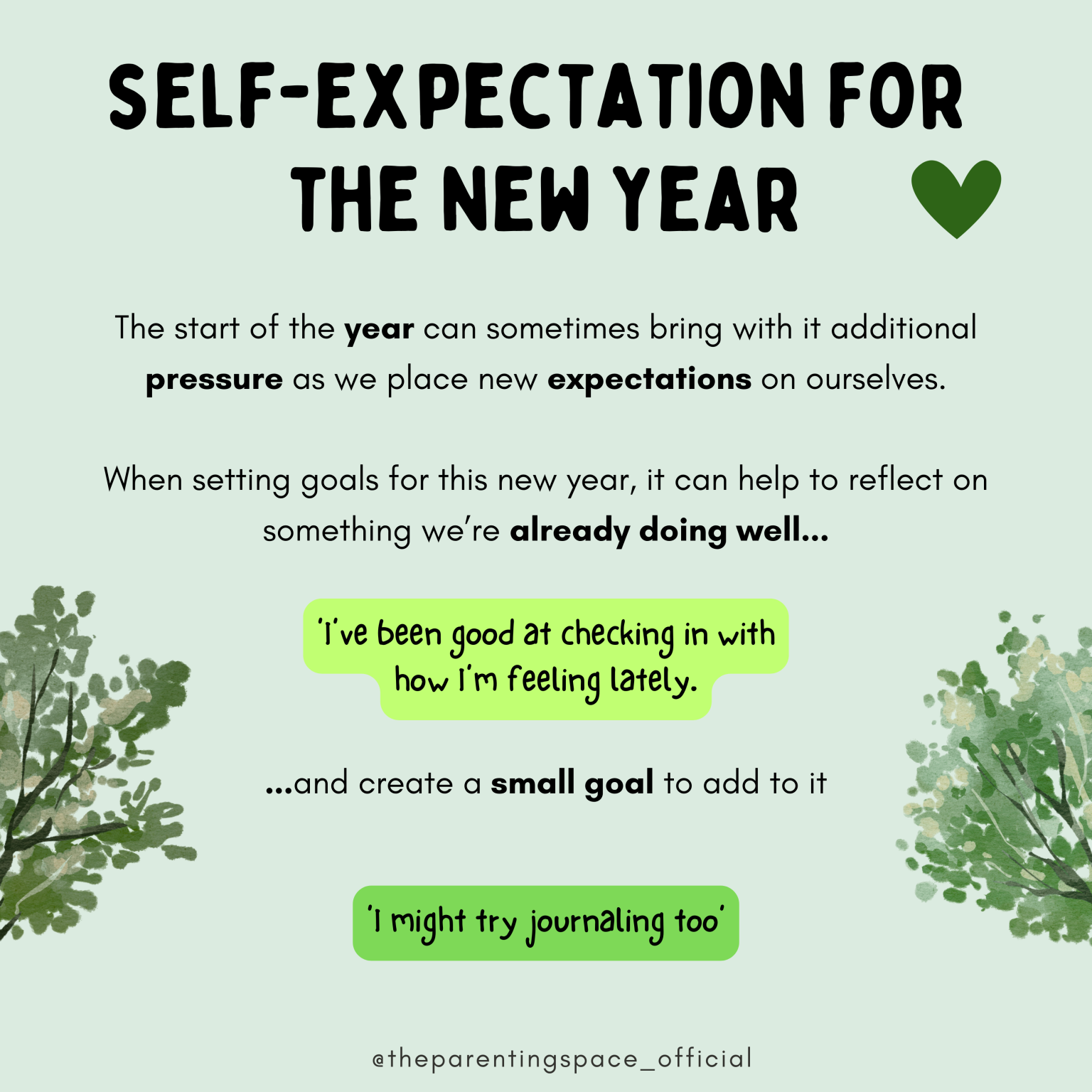 Self-expectation for the new year - CPCS - The Centre for Parent ...